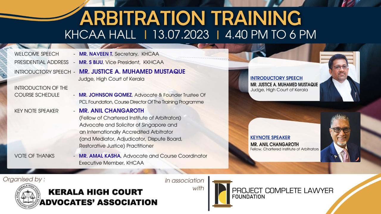 Inauguration of Arbitration Training on July 13, 2023 at the KHCAA Hall ...